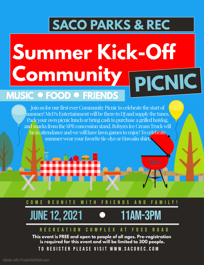 Saco Parks & Recreation Dept: Summer Kick-Off Community Picnic